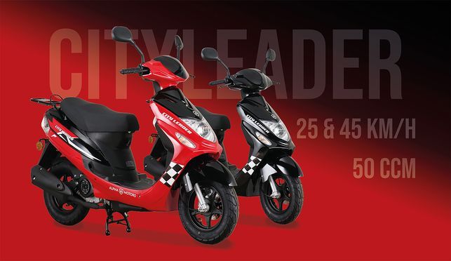 Alpha Motors Motorroller CityLeader, 50 ccm, 45 km/h, Euro 5, inkl. Topcase