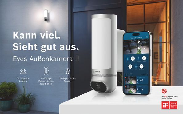 BOSCH Smart Home Kamera Smart Home Eyes II (Außenbereich), Visuelle und ...