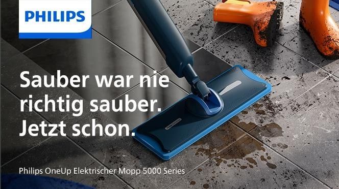 Philips Akku-Wischmopp OneUp elektrischer Wischer 5000 Series XV5113/01 ...