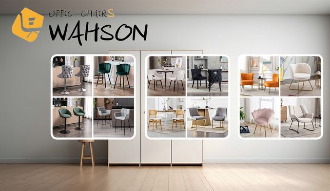 WAHSON OFFICE CHAIRS Esszimmerstuhl 2er Set Küchenstuhl mit goldene ...