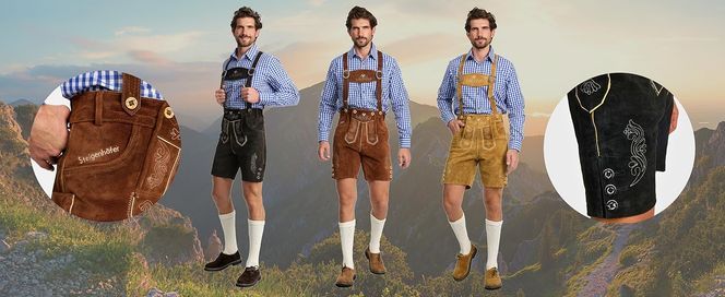 Steigenhöfer Manufaktur Trachtenlederhose Lederhose Herren Tracht kurz ...