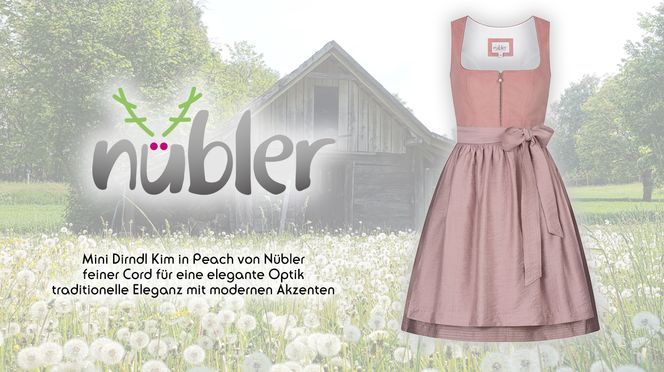 Nübler Dirndl Mini Dirndl Kim in Peach von Nübler, Trachtenkleid