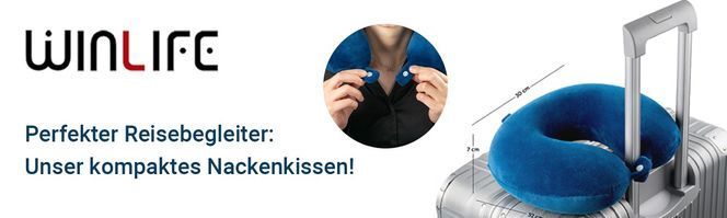 WINLIFE Reisekissen Memory Foam Nackenhörnchen Reisekissen Nackenrolle für unterwegs, 1-tlg ...
