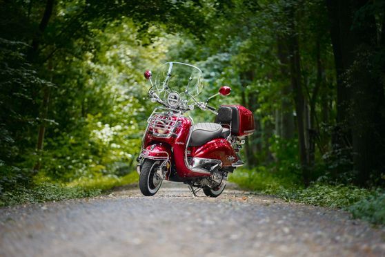 Burnout Motorroller EasyCruiser Chrom Dunkelrot, 125 ccm, 85 km/h, Euro ...