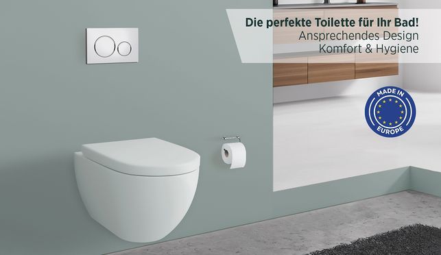 Alpenberger Tiefspül-WC - Wand WC Spülrandlos mit WC Sitz mit ...
