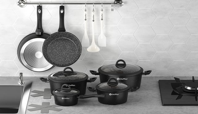 Scheffler Topf-Set Kochtopf Set Pfannenset,Antihaft Topfset Induktion ...