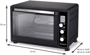 TurboTronic by Z-Line Minibackofen 45 L mit Umluft Drehspieß 2000W 2x ...