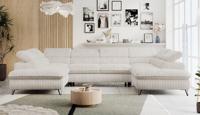 MKS MÖBEL Ecksofa PETER U, Set, Ecksofa U-Form, Wellenfedern, HR35-Schaum, form, Sofa big XXL ...