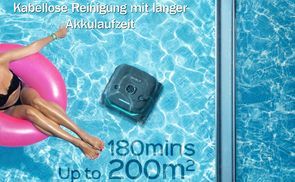 WYBOT Poolroboter C2 kabellos, über App steuerbar, für Boden Wände und ...