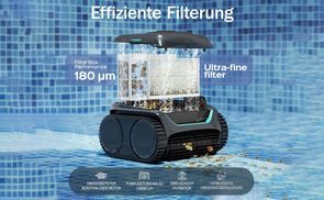 WYBOT Poolroboter C2 kabellos, über App steuerbar, für Boden Wände und ...