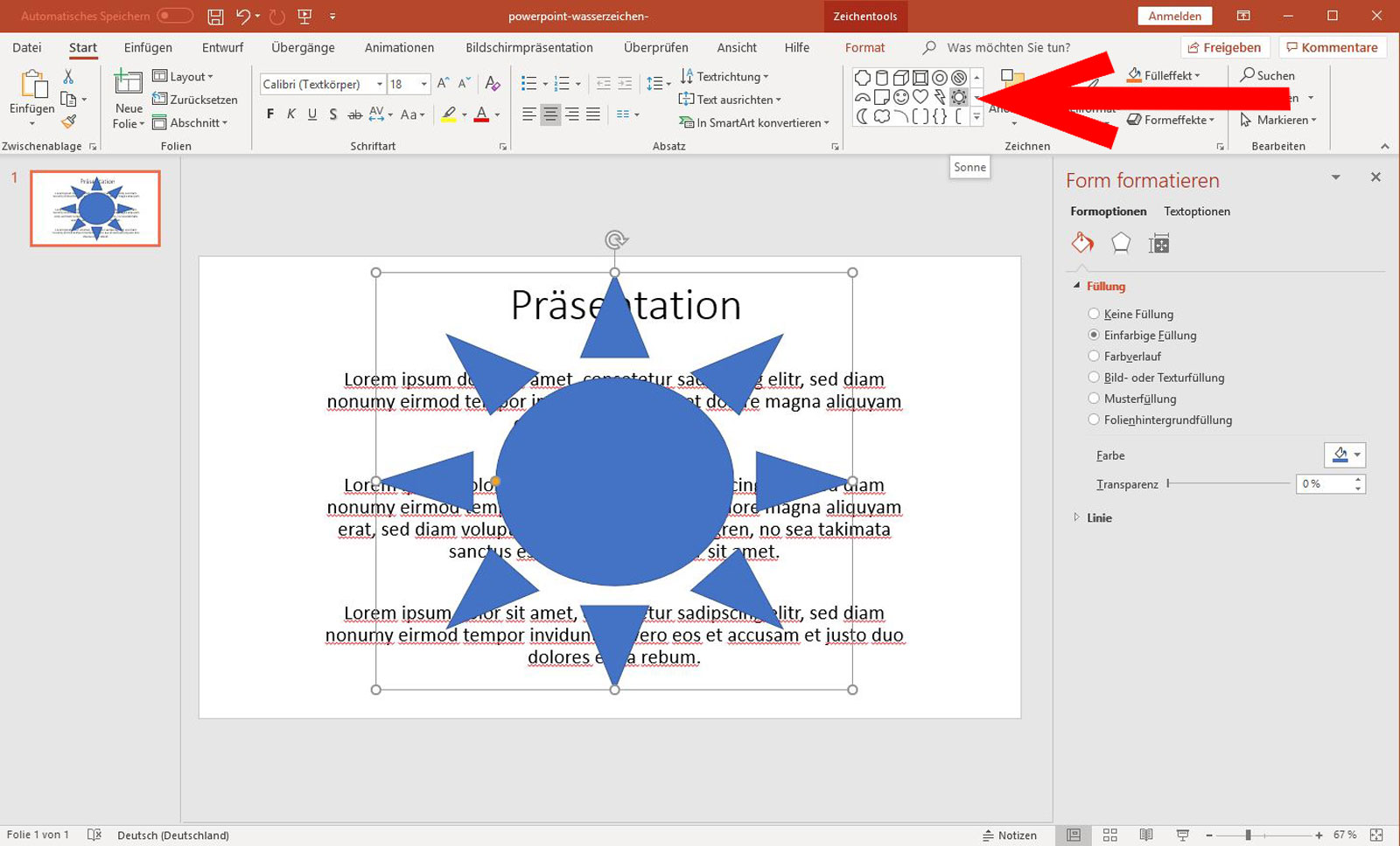 PowerPoint: Wasserzeichen einfügen und bearbeiten | UPDATED