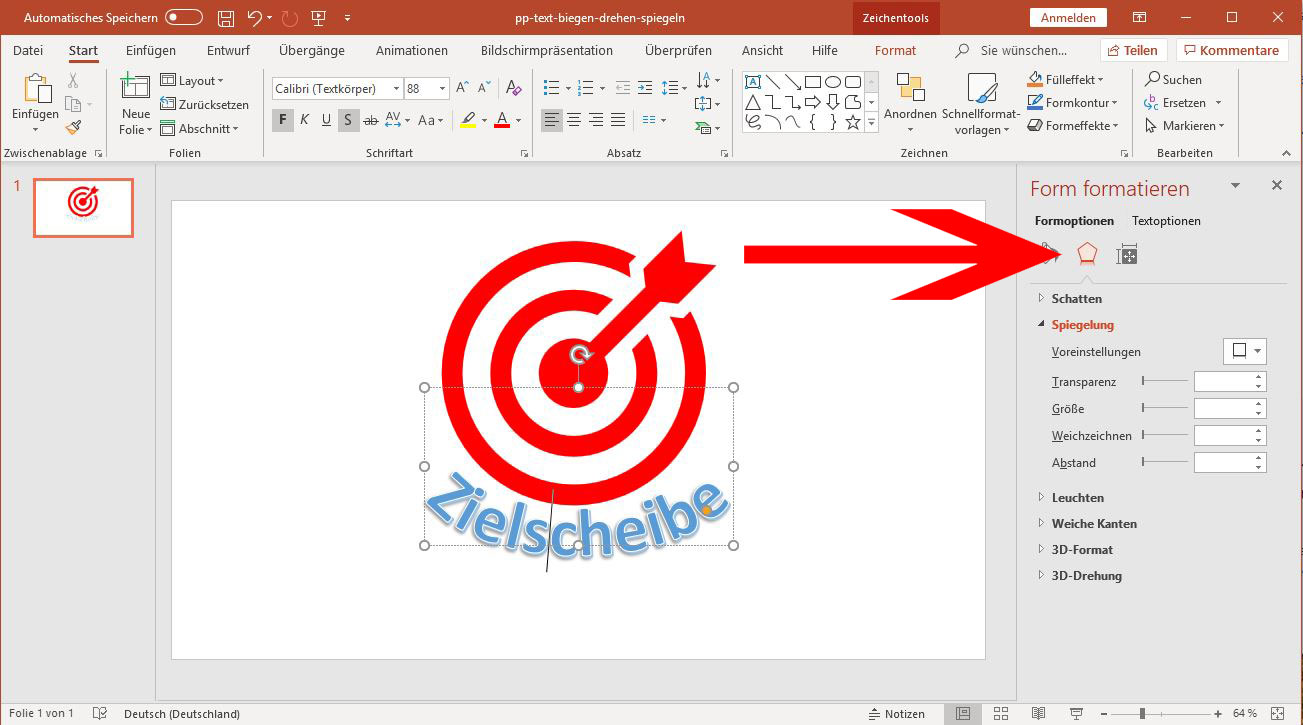 PowerPoint: Text biegen, drehen und spiegeln | UPDATED