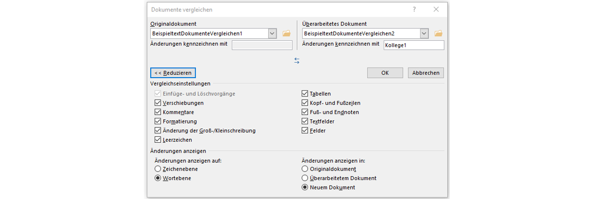 Word-Dokumente vergleichen und zusammenführen | UPDATED